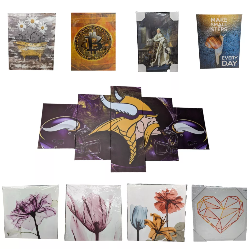 Assorted Canvas Wall Art - Various Sizes and Subject Matter 164pc Lot ...